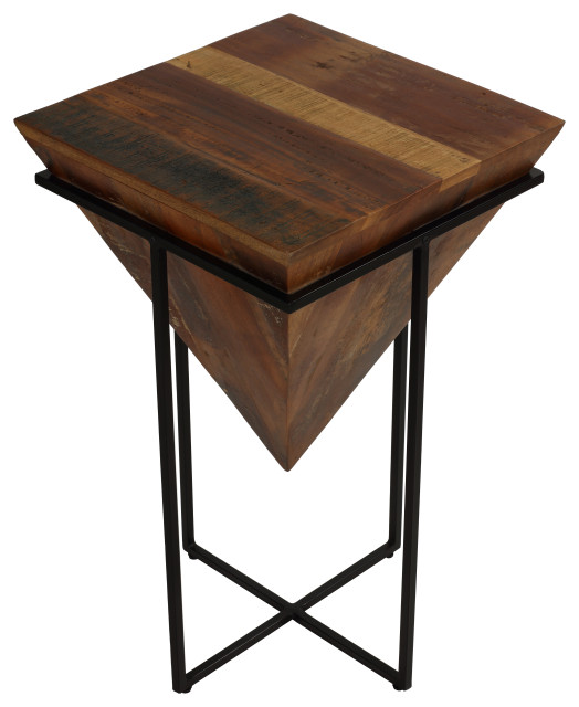 Bare Decor Compass Accent Table, Mango Wood With Metal Base, 16x16x24 ...