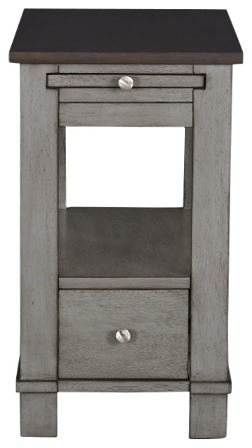 Chairsides III Chairside Table, Walnut/Gray - Farmhouse - Side Tables ...