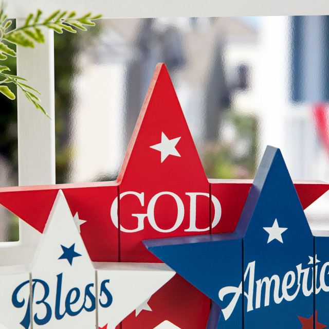 11" Wooden Patriotic Stars Table Decor - Contemporary - Decorative ...