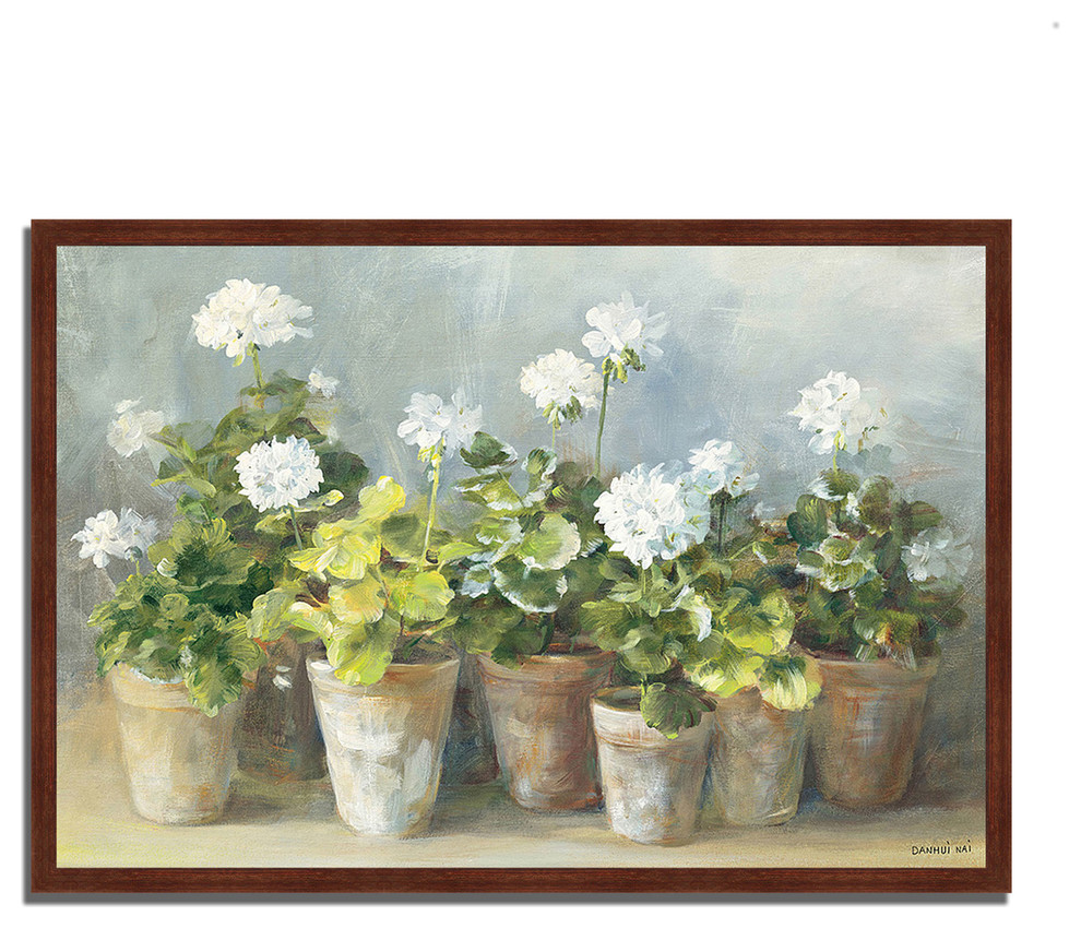 "White Geraniums" By Danhui Nai, Framed Painting Print, Ready To Hang ...