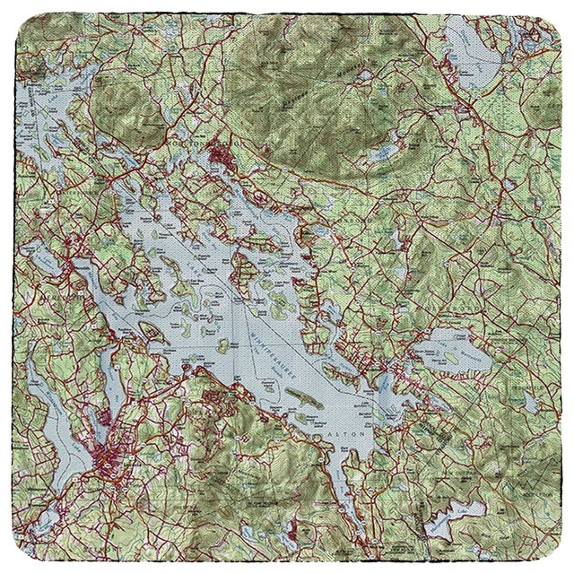 Lake Winnipesaukee, NH Nautical Map Coaster - 3 Sets of 4 (12 Total ...