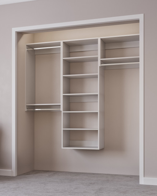 Modular Closet System Hanging Closet Organizer and Closet Shelves 66 ...