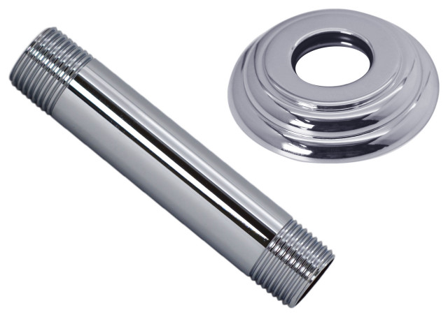 1/2" Ips X 4" Ceiling Mounted Shower Arm With Flange In Polished Chrome ...