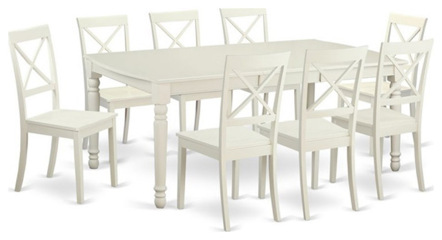Atlin Designs 9-piece Wood Dinette Set in Linen White - Traditional ...