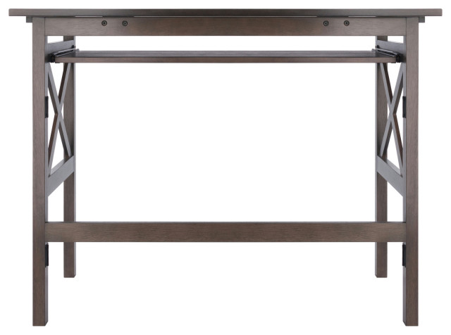Xander Foldable Desk, Oyster Gray - Transitional - Desks And Hutches ...