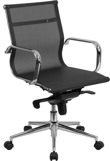 Transparent Black Mesh Executive Swivel Office Chair,Synchro-Tilt ...