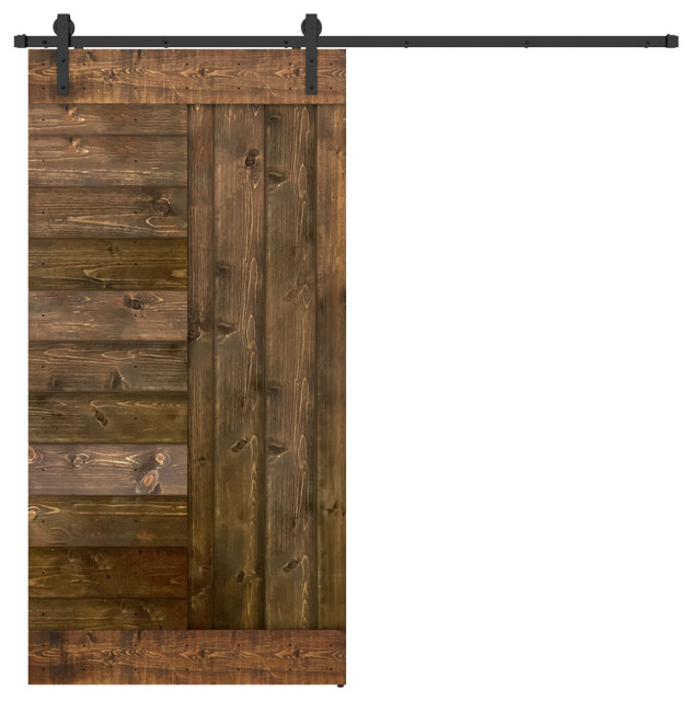 Solid wood barn door Made-In-USA with Hardware Kit(DIY), 42x84 ...