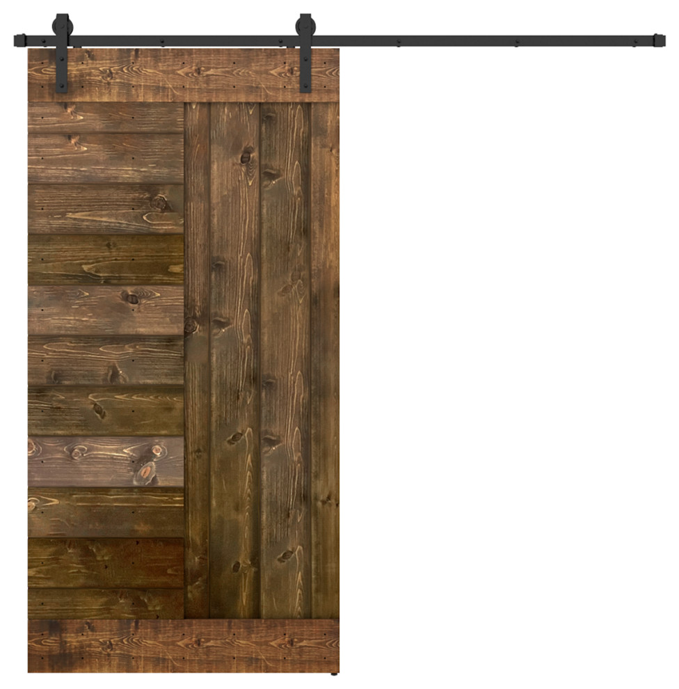 Solid wood barn door Made-In-USA with Hardware Kit(DIY), 42x84 ...
