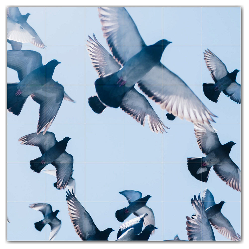 Bird Ceramic Tile Wall Mural HZ500219, 48" Wide x 48" High ...