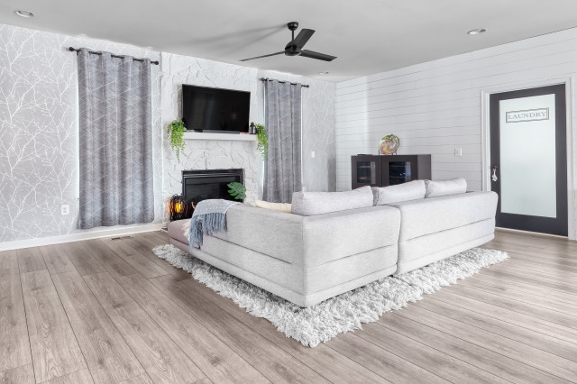 Arlo Signature | Modin Rigid LVP Collection Customer Space | VA - Beach Style - Living Room - DC ...
