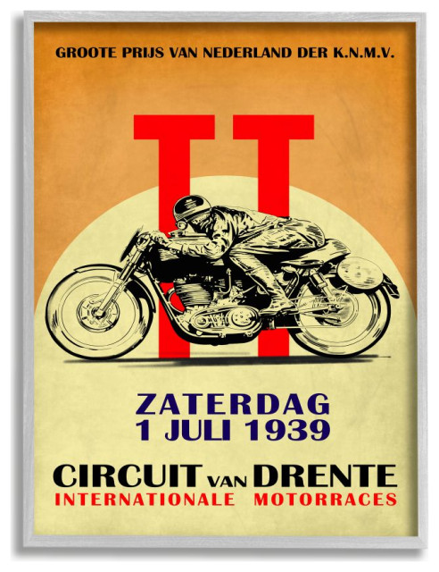 European Racing Circuit Poster Motorcycle Sport Vintage, 1-Piece, 16x20 ...