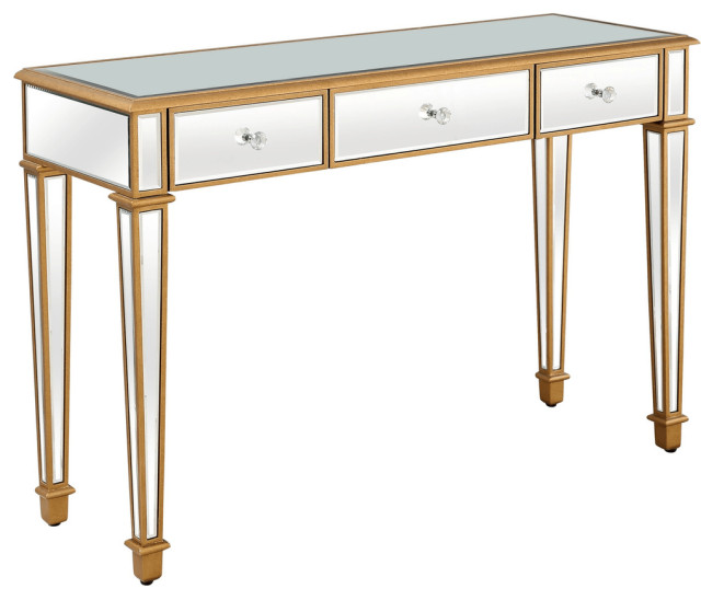 Gold Finish Trim Console Table - Transitional - Console Tables - by ...