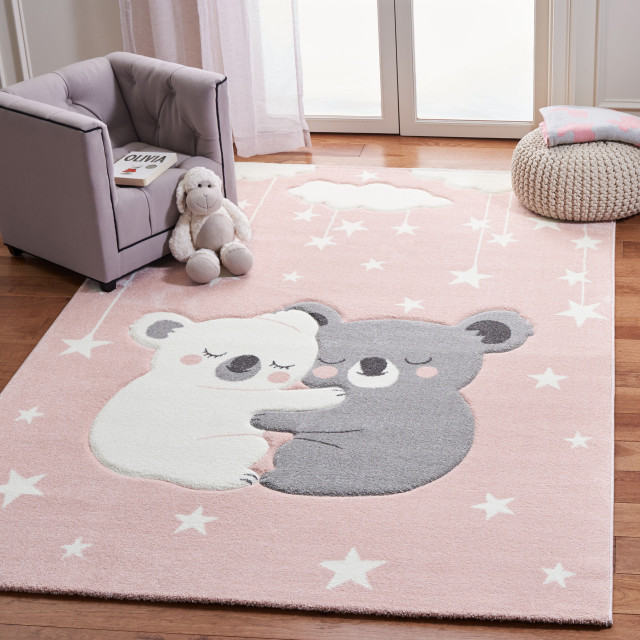 Safavieh Carousel Kids Crk195U Kids Rug, Pink and White, 3'3"x5'3 ...