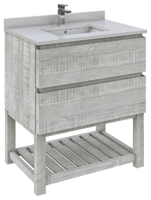 Fresca Formosa 30" Ash Freestanding Open Bottom Modern Bathroom Vanity ...