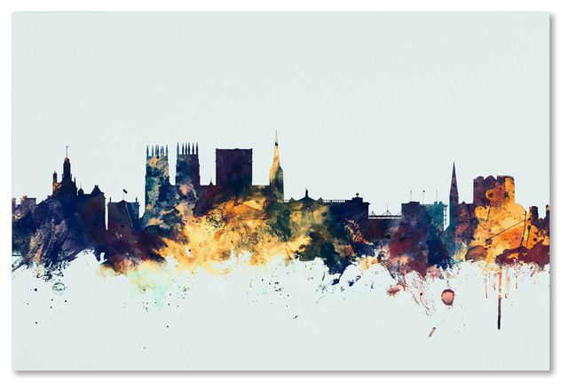 Michael Tompsett 'York England Skyline Blue' Canvas Art, 16x24 ...