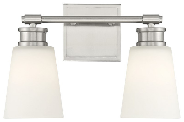 Savoy House Meridian 2-Light Bathroom Vanity Light M80054BN, Brushed ...