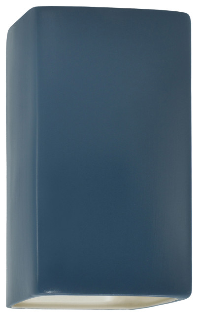 Ambiance Large Rectangle Wall Sconce, Open, Midnight Sky, Matte White ...