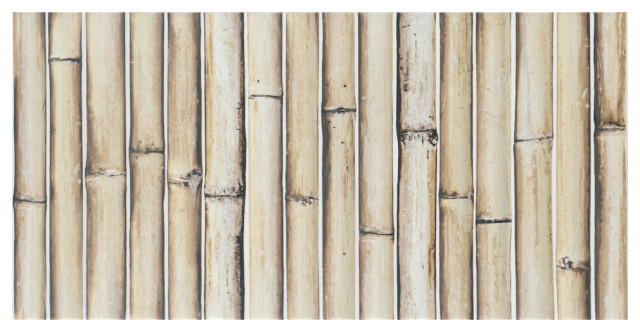 Bamboo Haven Clay Brown 5-7/8" x 11-7/8" Ceramic Wall Tile - Asian ...