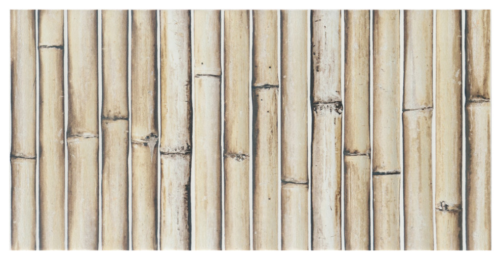 Bamboo Haven Clay Brown 5-7/8" x 11-7/8" Ceramic Wall Tile - Asian ...