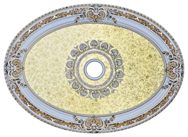 Artistry Lighting, Oval 43"x32" Antique White Ceiling Medallion ...