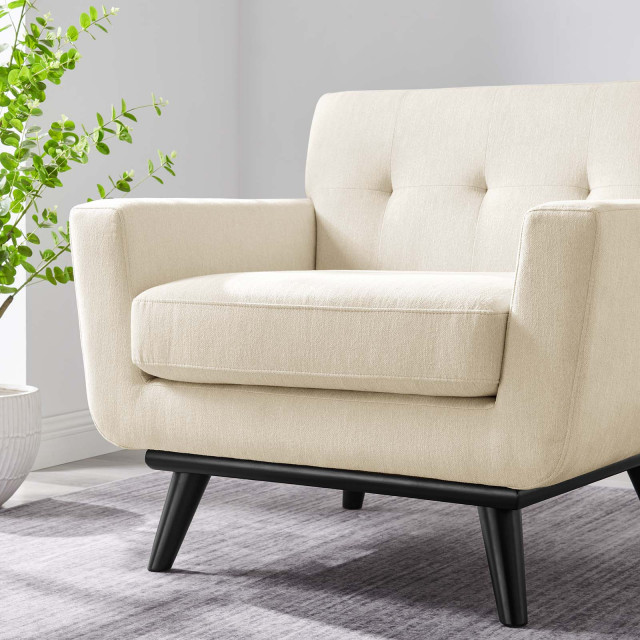 Engage Herringbone Fabric Armchair - Midcentury - Armchairs And Accent ...