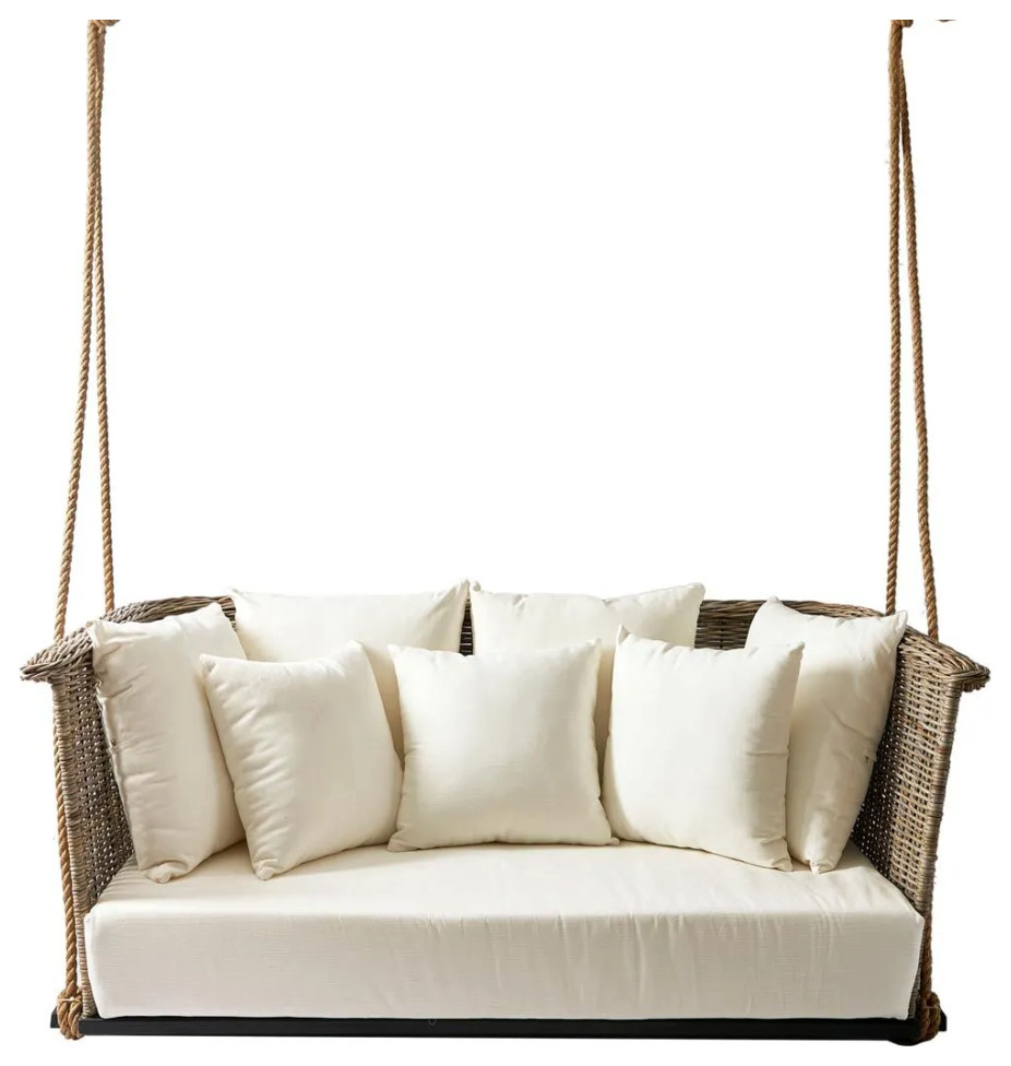Rustic Rattan Outdoor Hanging Sofa | Rivièra Maison Can Carlos ...