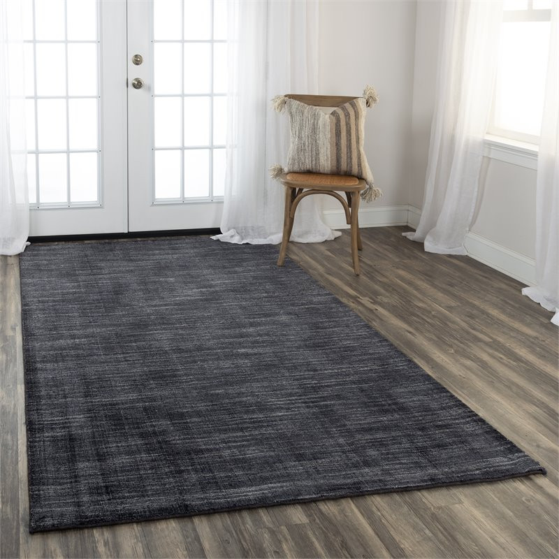 Alora Decor Apex 8'9" x 11'9" Abstract Gray/Black/Grey Hand Loomed Area ...