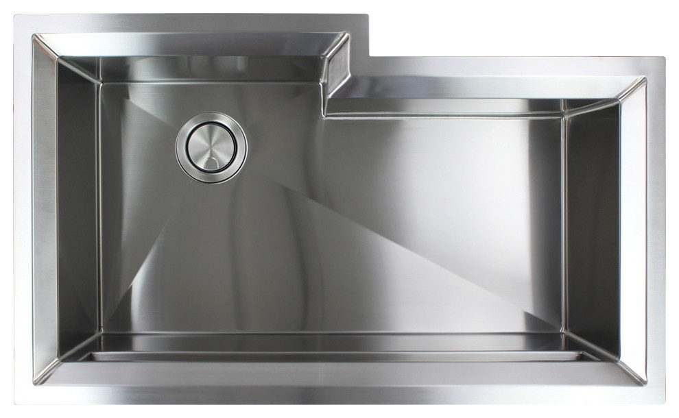 Transolid Studio Stainless Steel 35" Undermount Kitchen Sink, Stainless ...