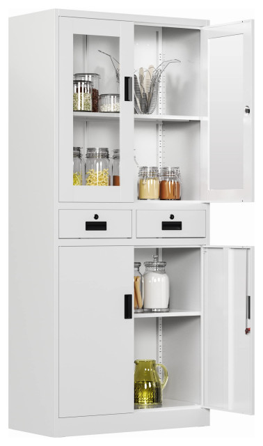 Metal Storage Display Cabinets, Locking, Adjustable & 2 Drawers ...