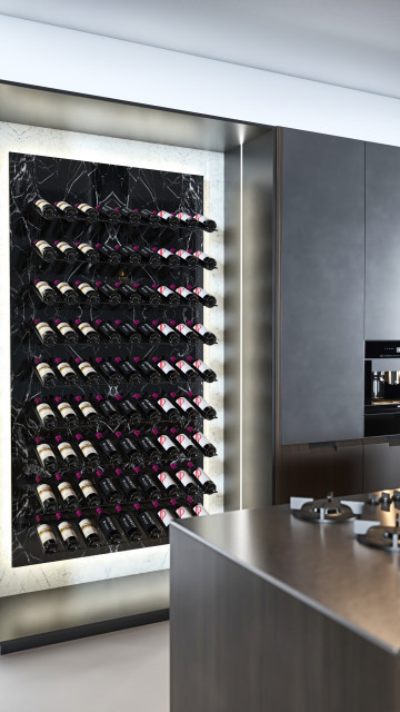 W Series Presentation Row (wall mounted metal wine rack), 9 Bottles (3 ...