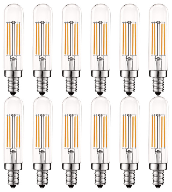 E12 LED Tube Bulb T6 T6.5 Edison Warm White Candle 5W 12-Pack ...