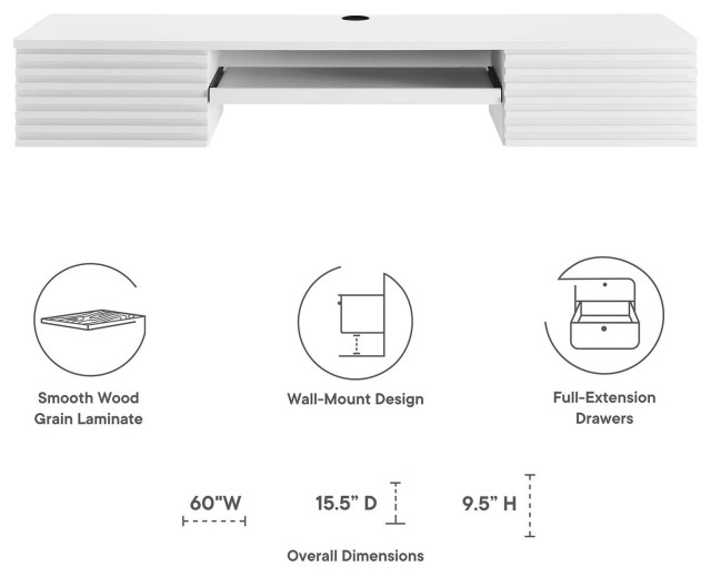 Render Wall Mount Wood Office Desk - Transitional - Desks And Hutches ...