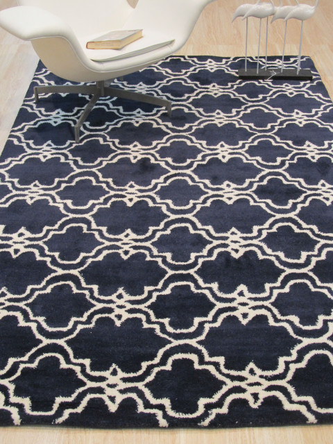 Blue Traditional Trellis Moroccan Area Rug - Contemporary - Area Rugs ...