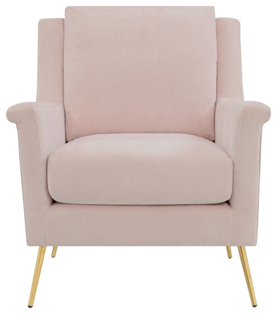 Bowery Hill 19.5" Mid-Century Fabric Upholstered Accent Chair in Blush ...