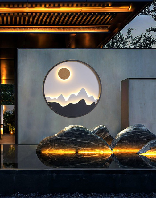 Modern Round Outdoor Aluminum Wall Lamps For Garden Porch, Courtyard ...