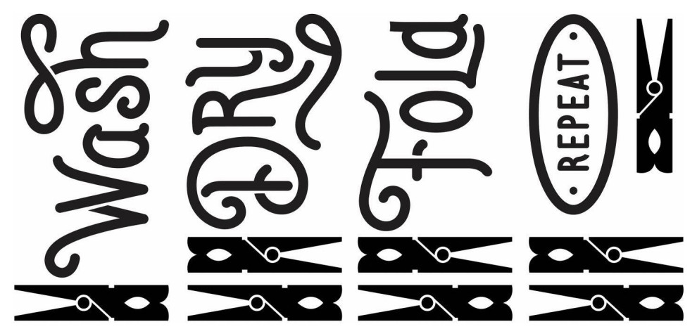 Black Wash Dry Fold Repeat Wall Decals - Contemporary - Wall Decals ...