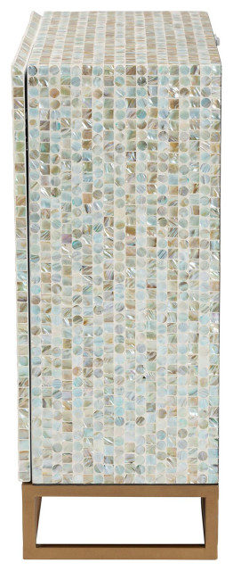 Ilse Multicolor Storage Cabinet With Mother of Pearl - Beach Style ...