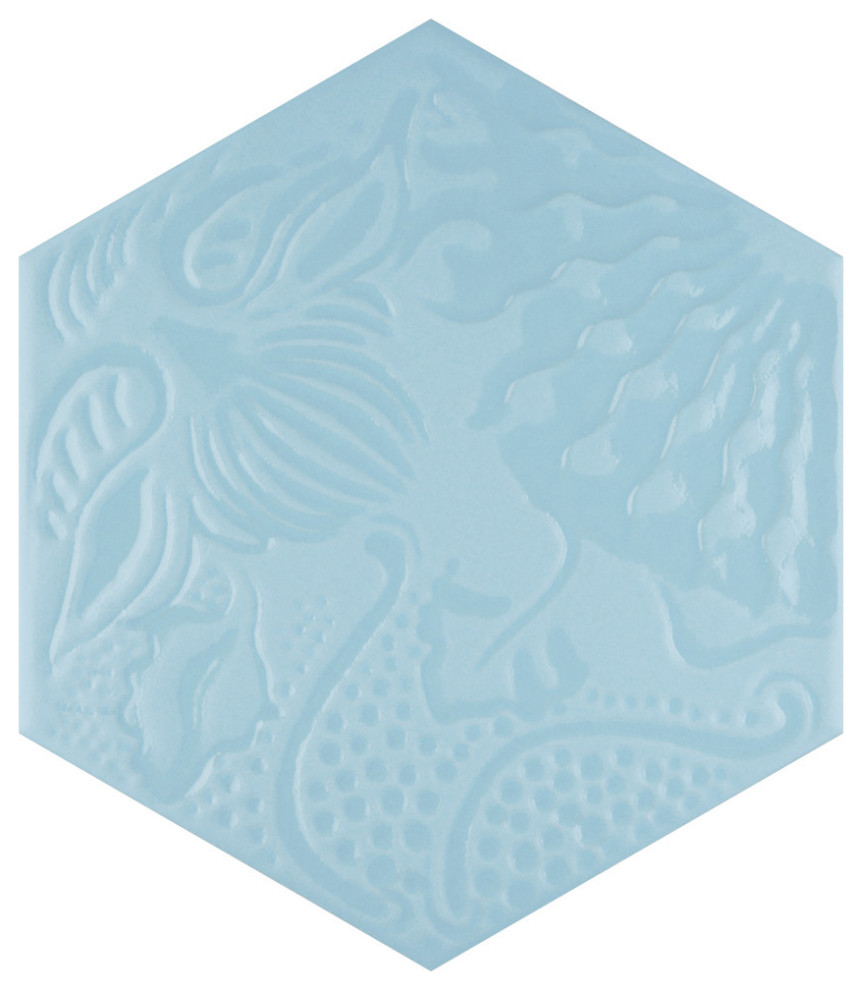 Gaudi Lux Hex Aqua Porcelain Floor and Wall Tile - Contemporary - Wall ...