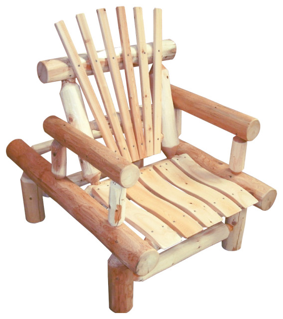 Rustic White Cedar Log Adjustable Recliner - Rustic - Outdoor Lounge ...