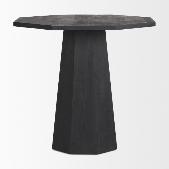 Maxine Hexagonal Dark Wood Foyer Table - Transitional - Side Tables And ...
