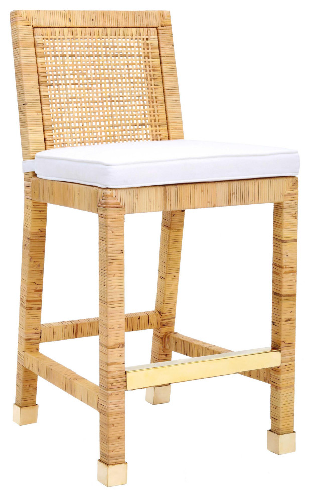 Amara Rattan Counter Stool - Tropical - Bar Stools And Counter Stools ...