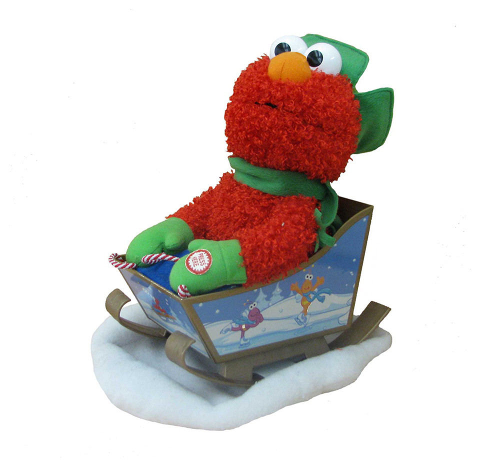 10" Sesame Street Battery-Operated Singing Animated Elmo With Sled ...