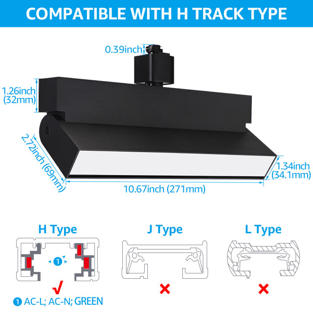 2 Pack 24W Dimmable 3CCT Track Lighting Heads, Black - Modern - Track ...