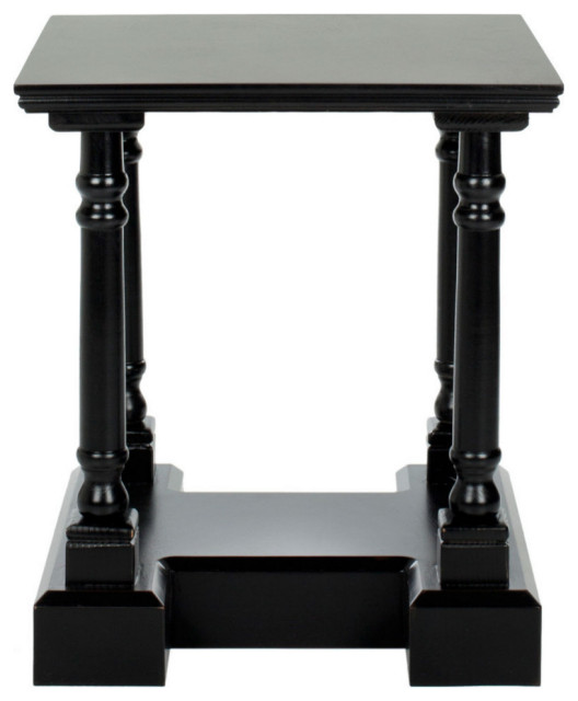 Davis End Table, Distressed Black - Traditional - Side Tables And End ...