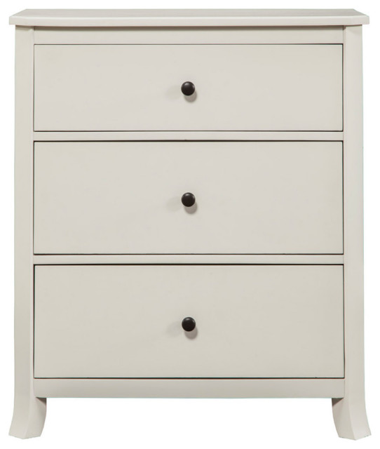 Baker 3 Drawer Small Chest, White - Transitional - Accent Chests And ...