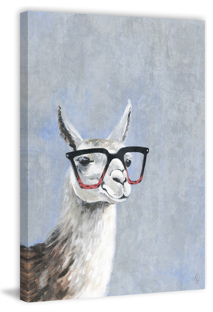"Smart Llama IV" Painting Print on Wrapped Canvas, 16"x24 ...