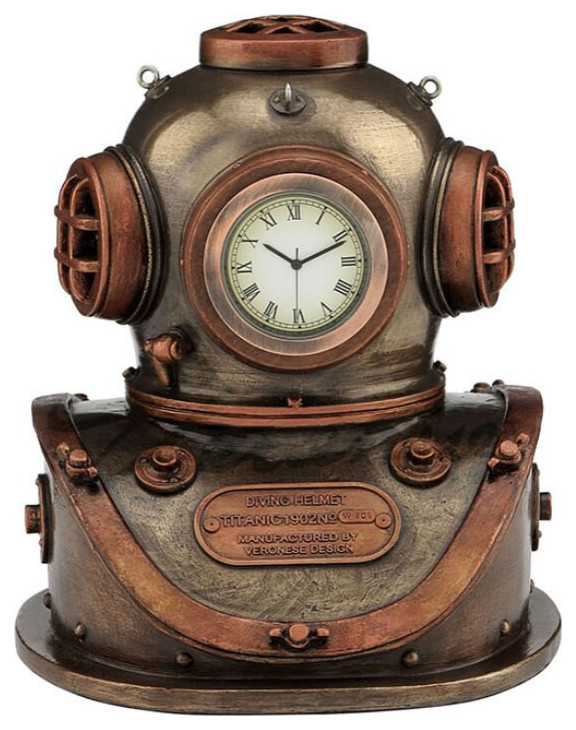 Diving Helmet Clock by Veronese Design - Beach Style - Decorative ...
