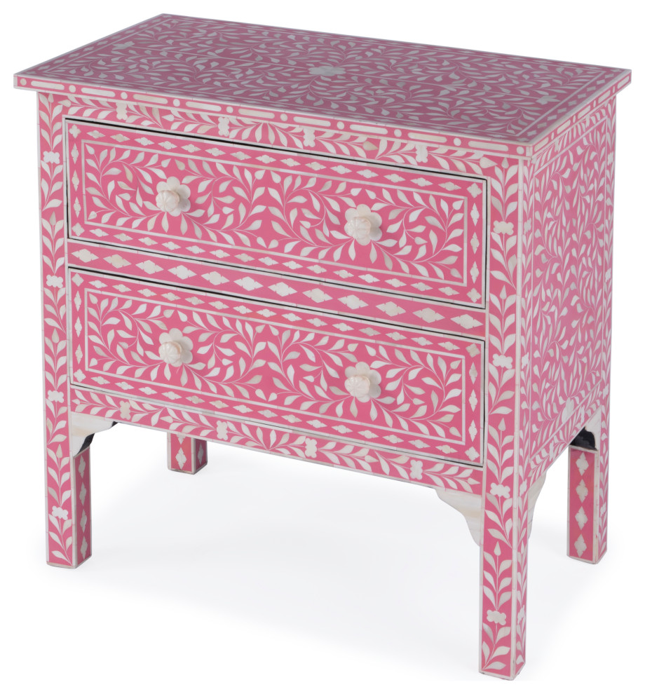Butler Vivienne Pink Bone Inlay Accent Chest - Mediterranean - Accent ...