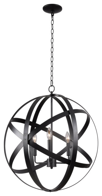 Kenroy 93553BLK 3-Light Pendant, Global - Transitional - Pendant ...