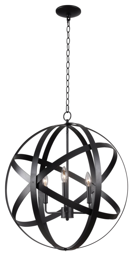 Kenroy 93553BLK 3-Light Pendant, Global - Transitional - Pendant ...